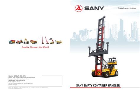 Sany Empty Container Handler Sany Pdf Catalogs Technical Documentation Brochure
