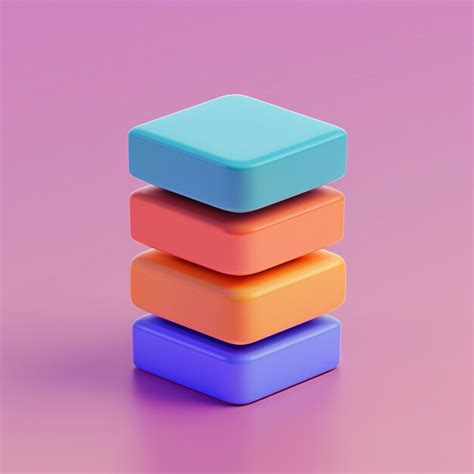 3d Stacks Icon Organization And Storage Logo Illustration Premium Ai