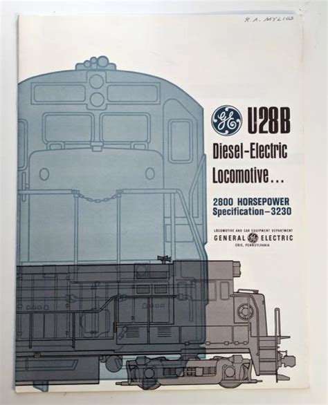 Locomotive Specifications Booklet Ge U28b Specification 3230 The