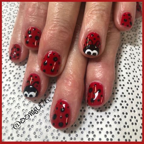 Pin On Nails Ladybug Nails Fake Nails Designs Gel Nails Diy