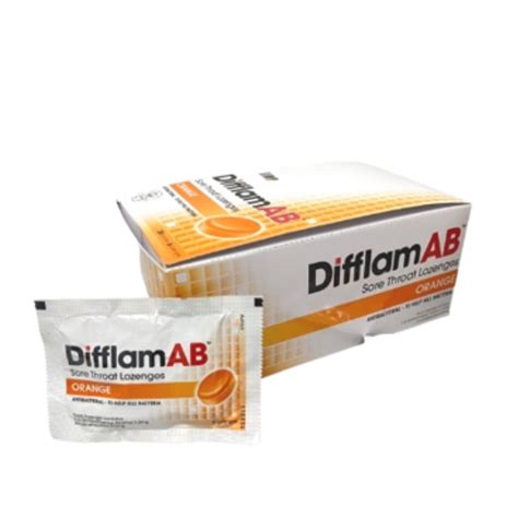 DifflamAB Sore Throat Loz 24 X 6s Orange Farmasi Ehsan