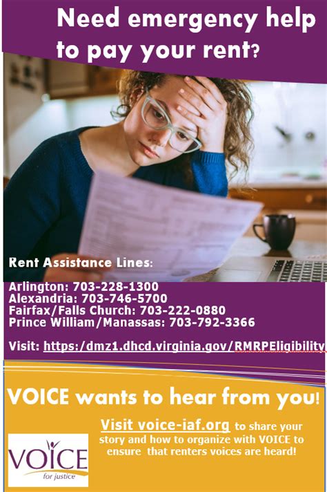 Voice Emergecy Rent Assistance Help Lines Flyer English Prince William Naacp