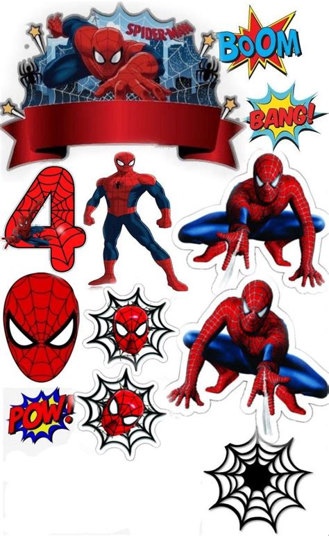Pin By Vivi On Toper Spiderman Cake Topper Spiderman Topper Spiderman Cake