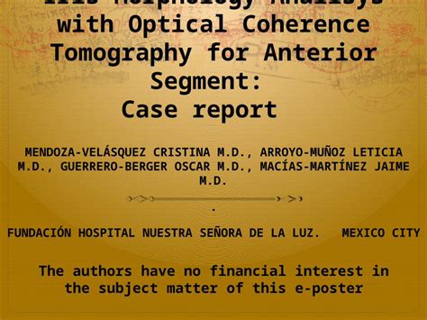 Pptx Iris Morphology Analisys With Optical Coherence Tomography For