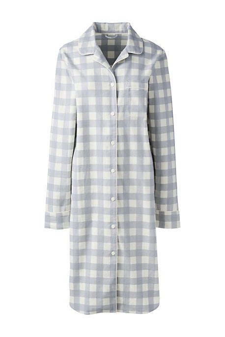 Womens Long Sleeve Print Flannel Nightshirt Flannel Nightgown Women