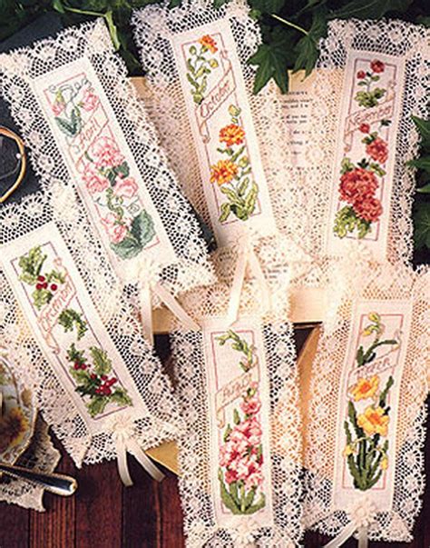 Flower Of The Month Bookmarks Cross Stitch Bookmarks Cross Stitch