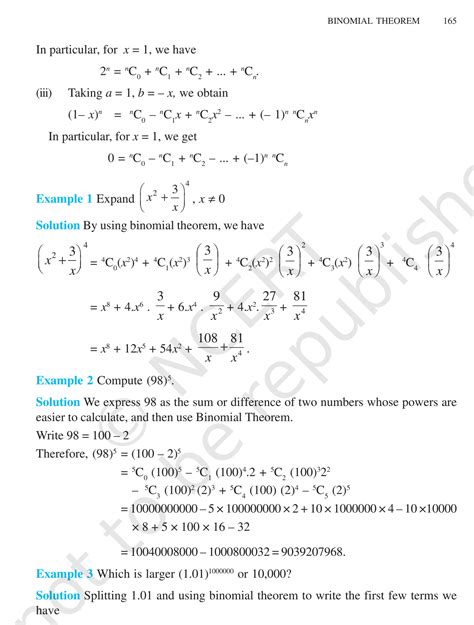 Ncert Book Class 11 Maths Chapter 8 Binomialtheorem
