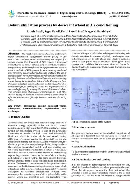 Dehumidification Process By Desiccant Wheel In Air Conditioning Pdf