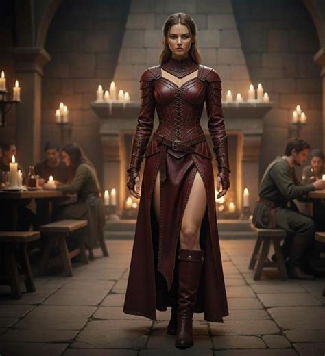 Custom Genuine Leather Medieval Womens Warrior Costume Handmade