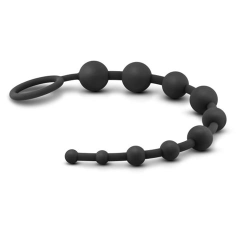 Silicone Anal 10 Beads Black Shag