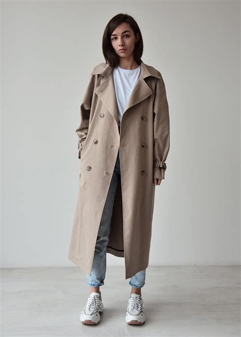 Beige Trench Coat For Women Beige Relaxed Trench Coat With Etsy