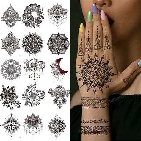 Henna Flower Tattoo Wrist