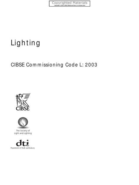 Lighting Cibse Commissioning Code L Pdf Lighting Specification Technical Standard