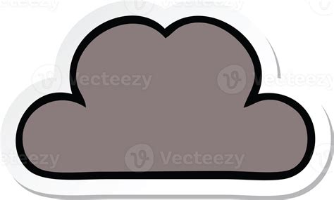 Sticker Of A Cute Cartoon Storm Cloud 36362809 Png