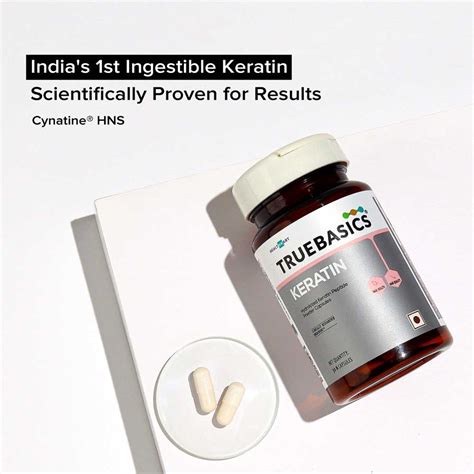 Truebasics Keratin Hydrolyzed Keratin Peptide Powder 30 Capsules