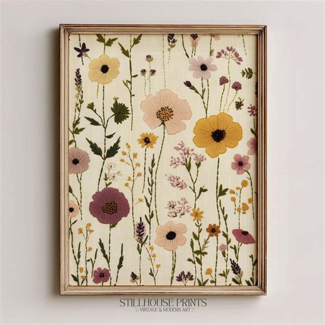 Cottagecore Floral Art Print Vintage Botanical Print Wildflowers