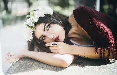 Wallpaper Pose Makeup Brunette Ring Tattoo Tattoo For Mobile And