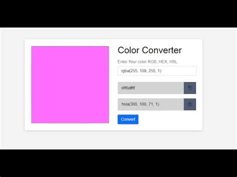 Color Converter App In VanillaJS YouTube