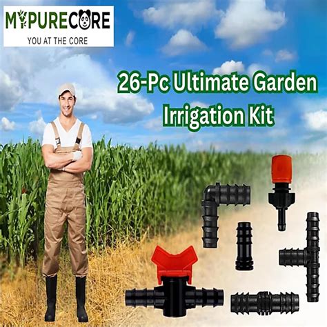 26 Pc Ultimate Garden Irrigation Kit 13mm Pipe Connectors Drip System