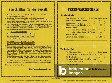 Image Of Notices From Brothels In German Occupied Sedan And Lodz World
