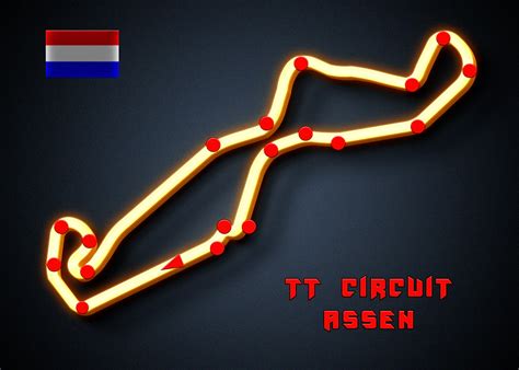 Tt Circuit Assen Track Map Poster Picture Metal Print Paint By