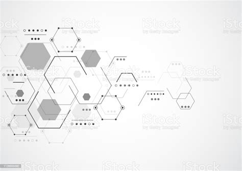기술 배경 및 과학 스타일에서 추상 육각 분자 구조 의료 디자인입니다 벡터 일러스트 레이 션 육각형에 대한 스톡 벡터 아트 및