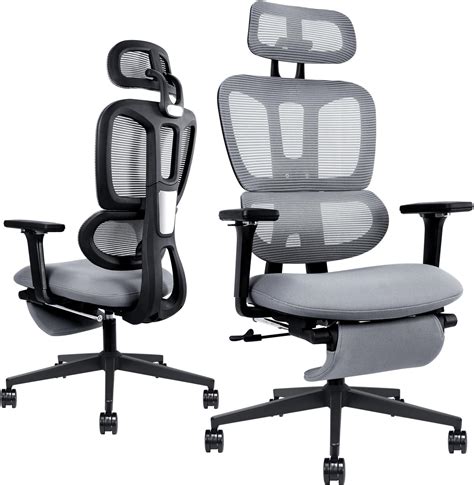 Ergonomic Mesh Office Chair With Retractable Footrest