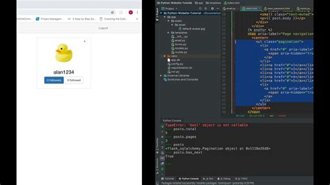Flask 教程 分页用户的 Posts YouTube