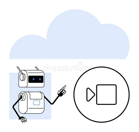 Robotic Assistant Indicating Cloud Computing And Video Playback