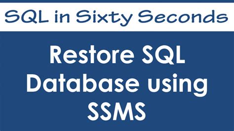 Sql Server Restore Database Backup Using Sql Script T Sql Sql