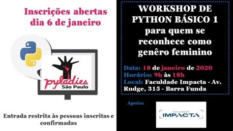 Curso Python Básico 1 Para Público Feminino Em São Paulo Sympla