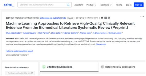 Machine Learning Approaches To Retrieve High Quality Clinically Relevant Evidence From The