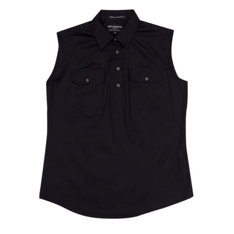 Just Country Womens Kerry Sleeveless Workshirt Black Bairnsdale