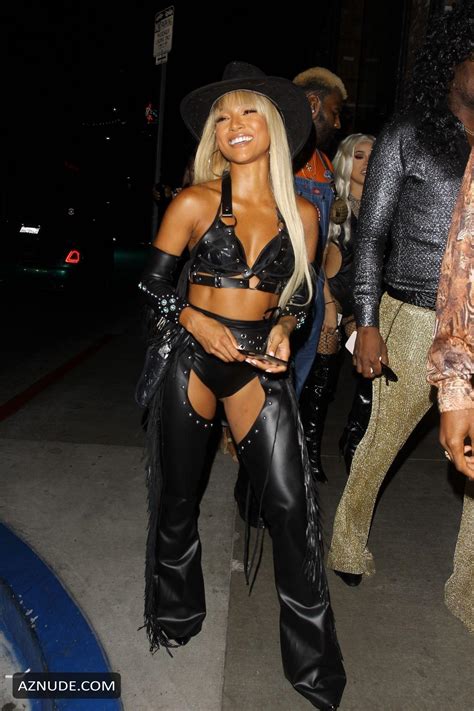 Karrueche Tran Dresses As Nancy Callahan For A Halloween Party At The