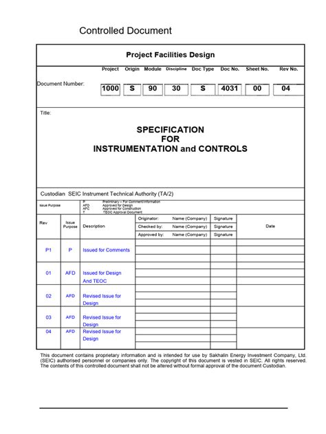 Specification For Instrumentation Control Pdf Natural Gas Energy