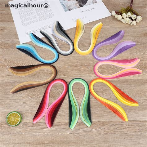 Magicalhour 100pcsset Paper Quilling Strips Set 3mm 39cm Paper For