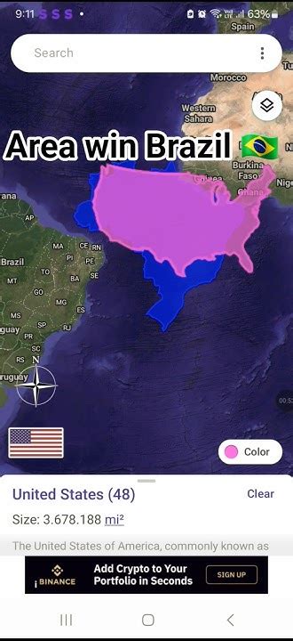 Brazil 🇧🇷 Vs U S A Without Alaska Size Comparison Geography Shorts