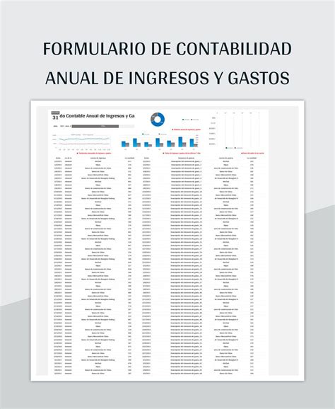 Plantilla De Excel Vale Anual De Contabilidad Universal Imprimible Y