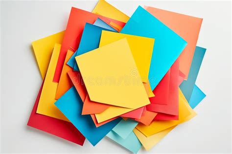 Colorful Assorted Paper Sheets On White Background Stock Illustration