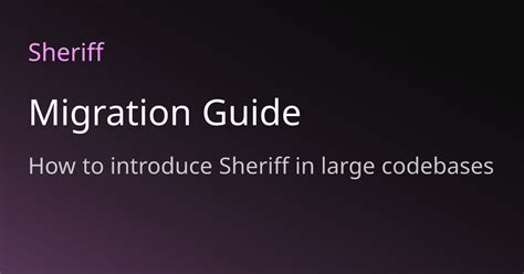 Migration Guide Sheriff