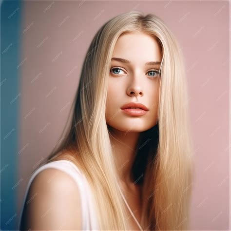Premium Photo Blond Hair Beautiful Model Illustration Ai Generativexa