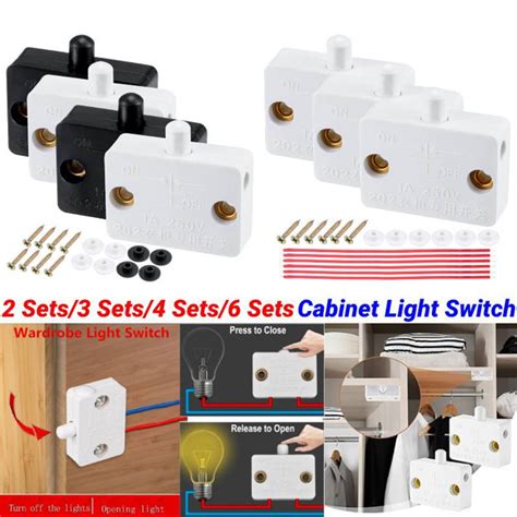 2 Sets 3 Sets 4 Sets 6 Sets Cabinet Lamp Switch Automatic Reset Switch