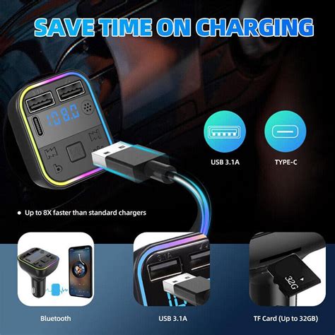 Dual Usb Interface Charger Car Bluetooth Player Owns 31a Fast Charging