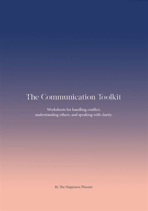 The Communication Toolkit The Happiness Planner®