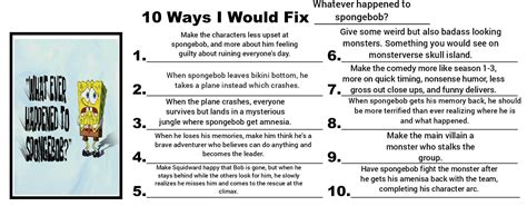 10 Ways I Would Fix Whatever Happened To Spongebob By Thejurassicwonder On Deviantart