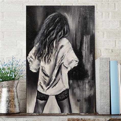 Original Oil Painting In Stockings By Nataliia Plakhotnyk