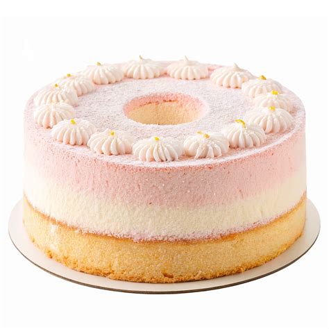 Layered Pink And White Cream Cake With Decorative Icing Toppings For