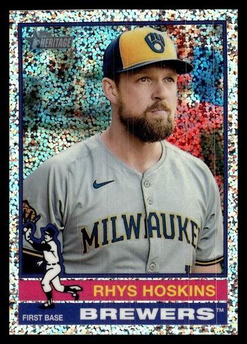 2025 Topps Heritage Chrome Sparkle 291 Rhys Hoskins Milwaukee Brewers