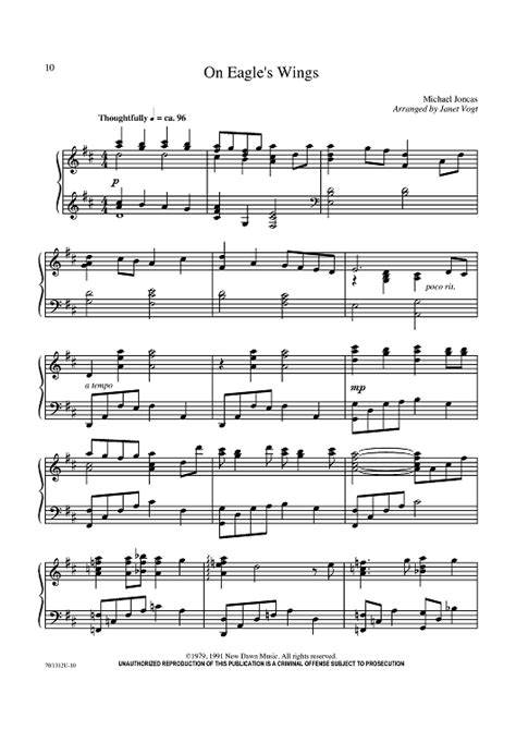 On Eagles Wings Free Piano Sheet Music
