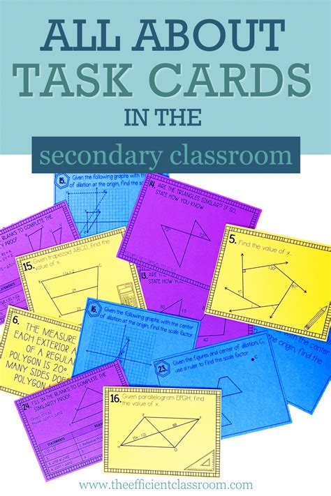 Task Cards In The Secondary Math Classroom The Efficient Classroom